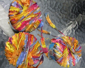 Euro Xanadu Italian Ribbon Yarn Metallic Fringe Feathered | Etsy