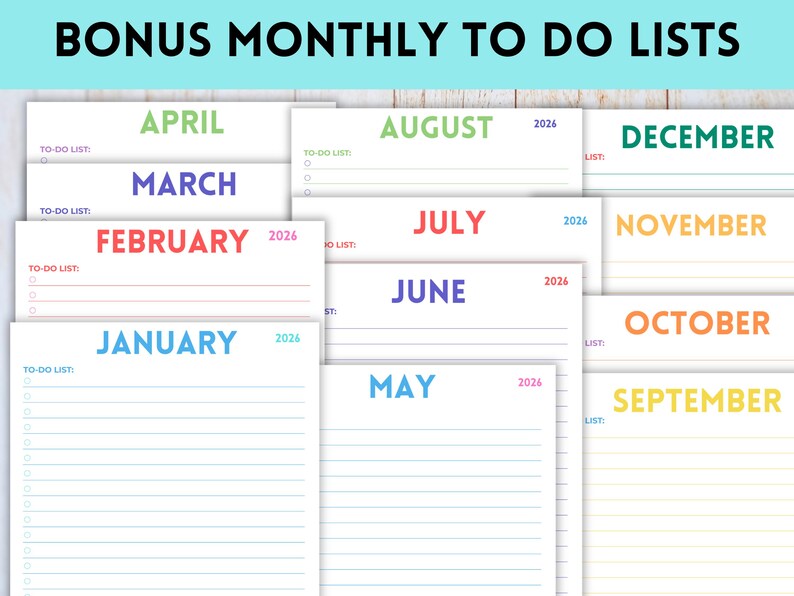 2026 Printable Calendar, Monday Start, Monthly Planner Portrait ...