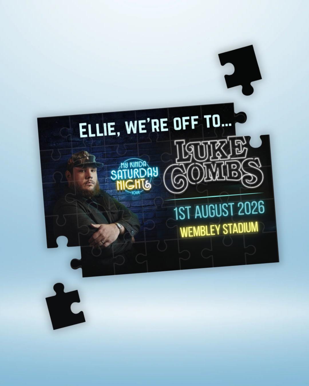 Luke Combs Tour - Ticket Custom Puzzle Gift Reveal - Etsy Australia