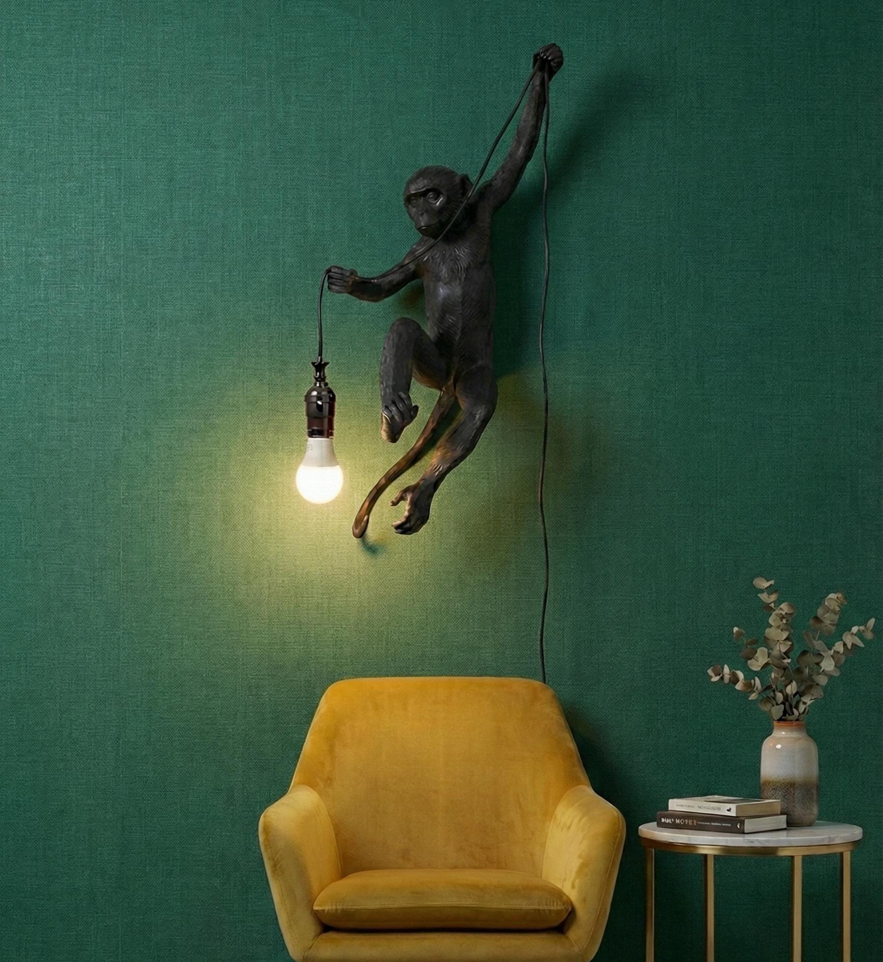 3D Printed Monkey Wall Sconce • Hanging Sculpture Lamp • Modern ...