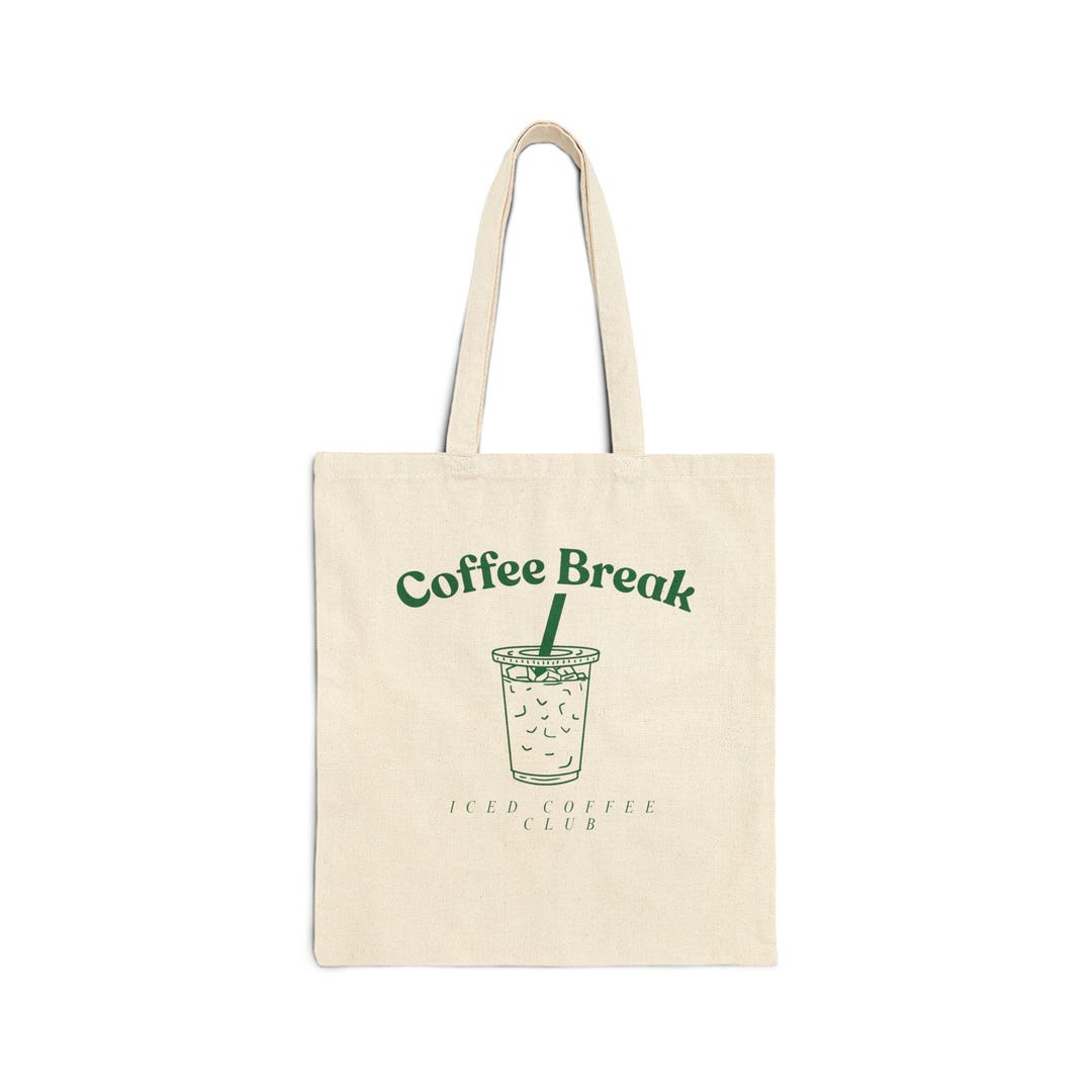 Iced Coffee Break Cotton Canvas Tote Bag - Etsy