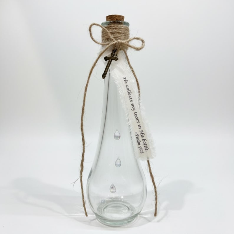Glass Tear Bottle | Christian Grief Gift | Funeral Bereavement Gift - Etsy