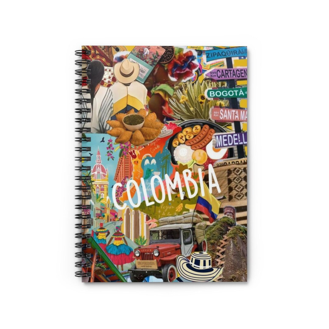 Colombia Collage Notebook Spiral Notebook | Travel, Coffee, Cartagena ...