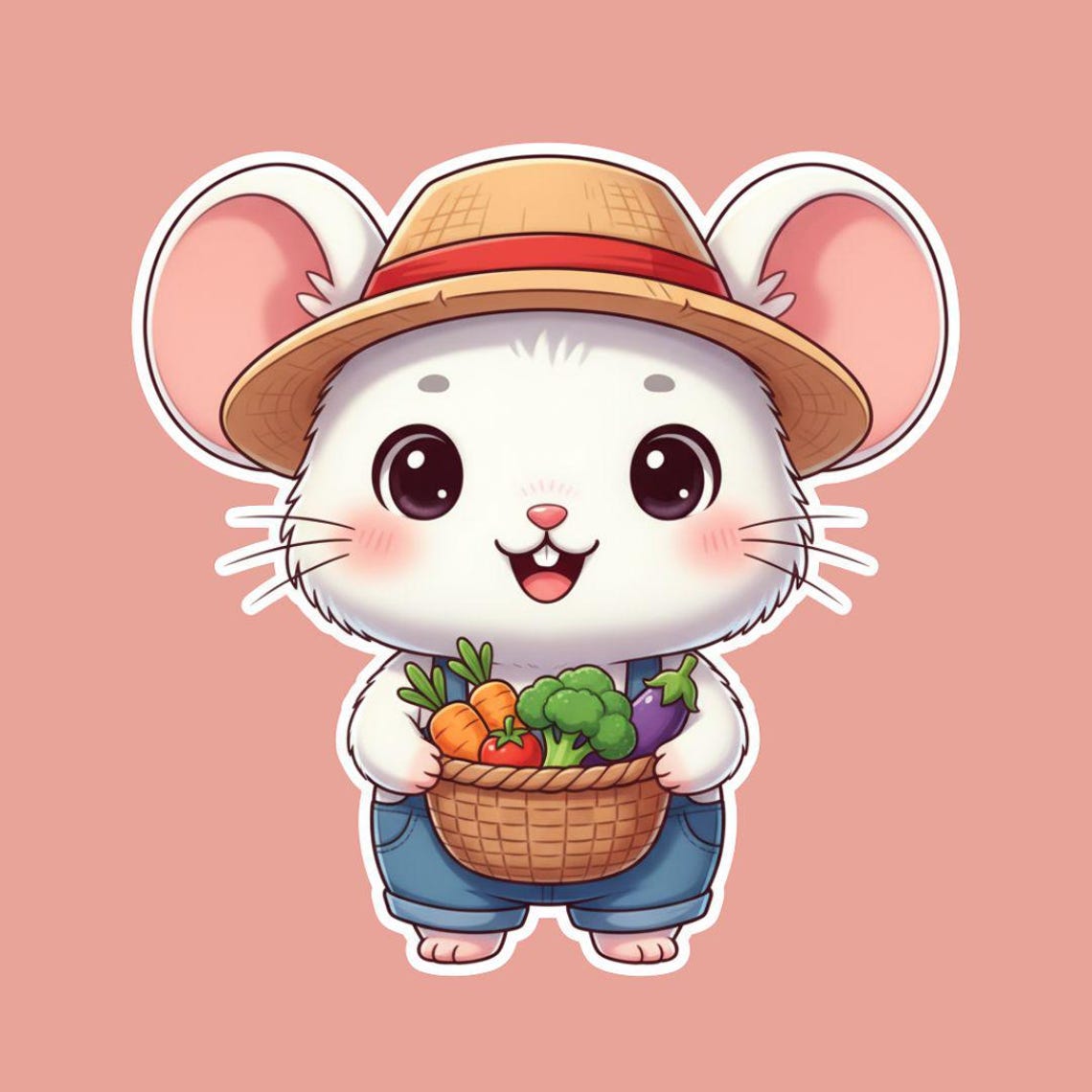 50 Cute Mouse Stickers Bundle | Kawaii Mouse PNG | Digital Mouse ...