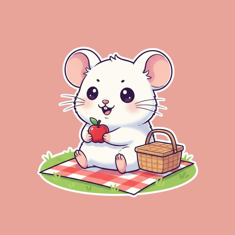 50 Cute Mouse Stickers Bundle | Kawaii Mouse PNG | Digital Mouse ...