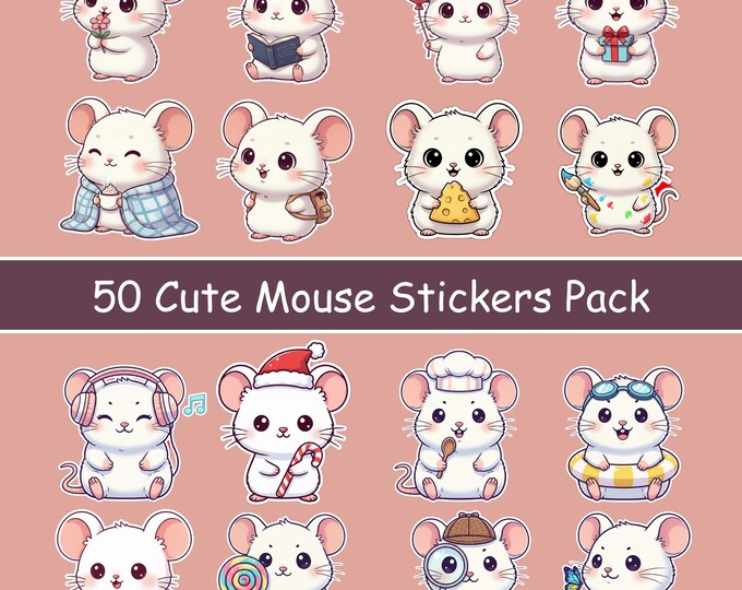 Kawaii Mouse PNG Bundle - Etsy Canada