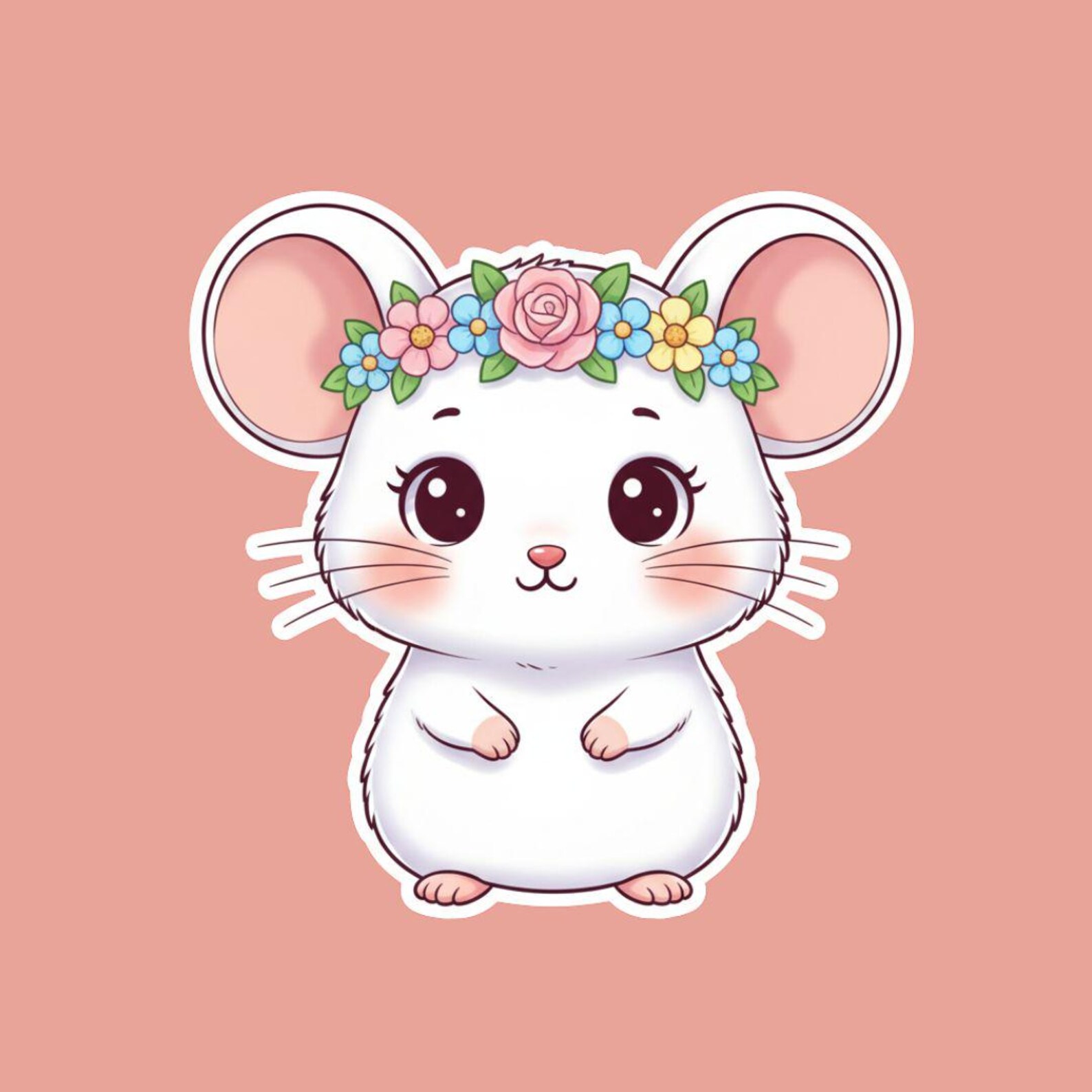 50 Cute Mouse Stickers Bundle | Kawaii Mouse PNG | Digital Mouse ...
