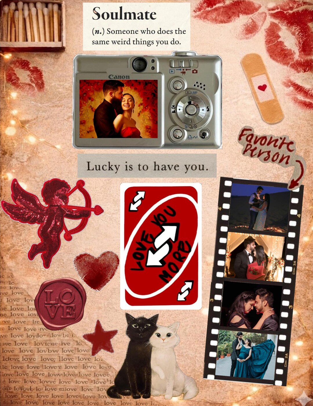 Editable Matchbook Collage Template, Custom Couple Matchbox Poster ...