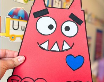 Love Monster Craft – Valentine's Day Color & Cut Activity (printable ...