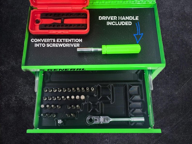 35-piece Flex-head Bit Set Organizer | Mini Toolbox Drawer Insert - Etsy