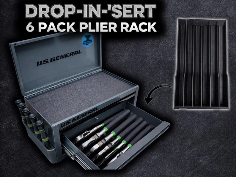 6 Pack Plier Rack | Drop-in-'sert for Mini Toolbox | Bottom Drawer ...