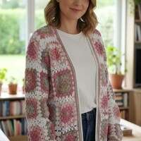 Granny Square Crop Sweater Crochet Pattern - Etsy
