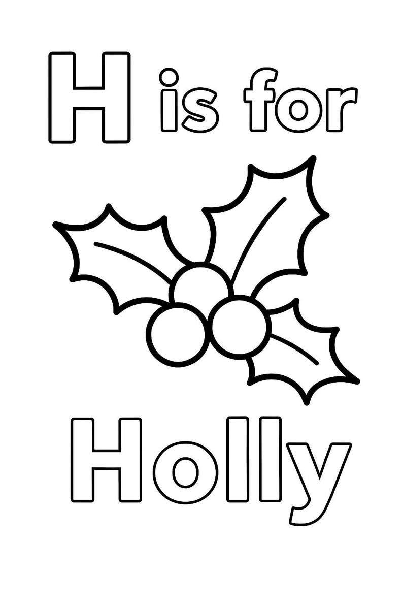 Toddler Christmas Alphabet Coloring Book – 26 Page Printable (PDF) - Etsy