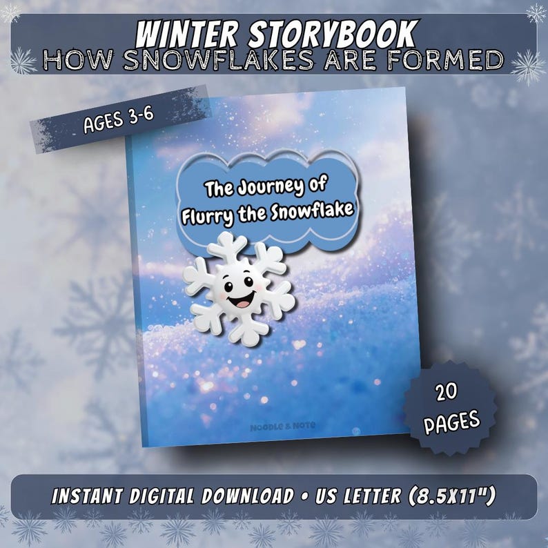 Winter Storybook for Kids | How Snowflakes Form (PDF) - Etsy