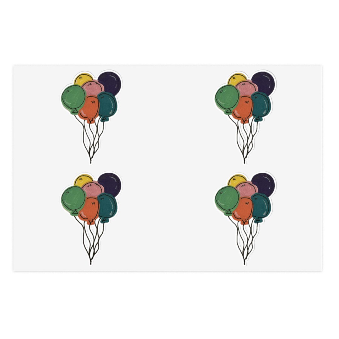 Birthday Balloon Sticker Sheets, Cute Sticker Pack for Kids, Planner ...