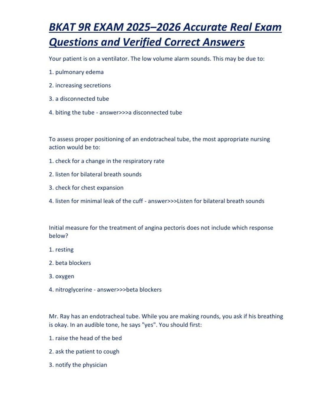 BKAT 9R EXAM 2025–2026 Accurate Real Exam Questions and Verified ...
