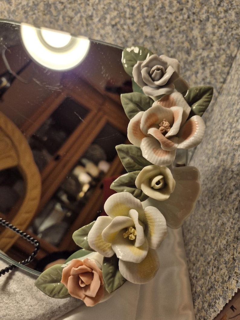 Vintage Capodimonte Style Ceramic Vanity Mirror or Dresser Tray - Etsy