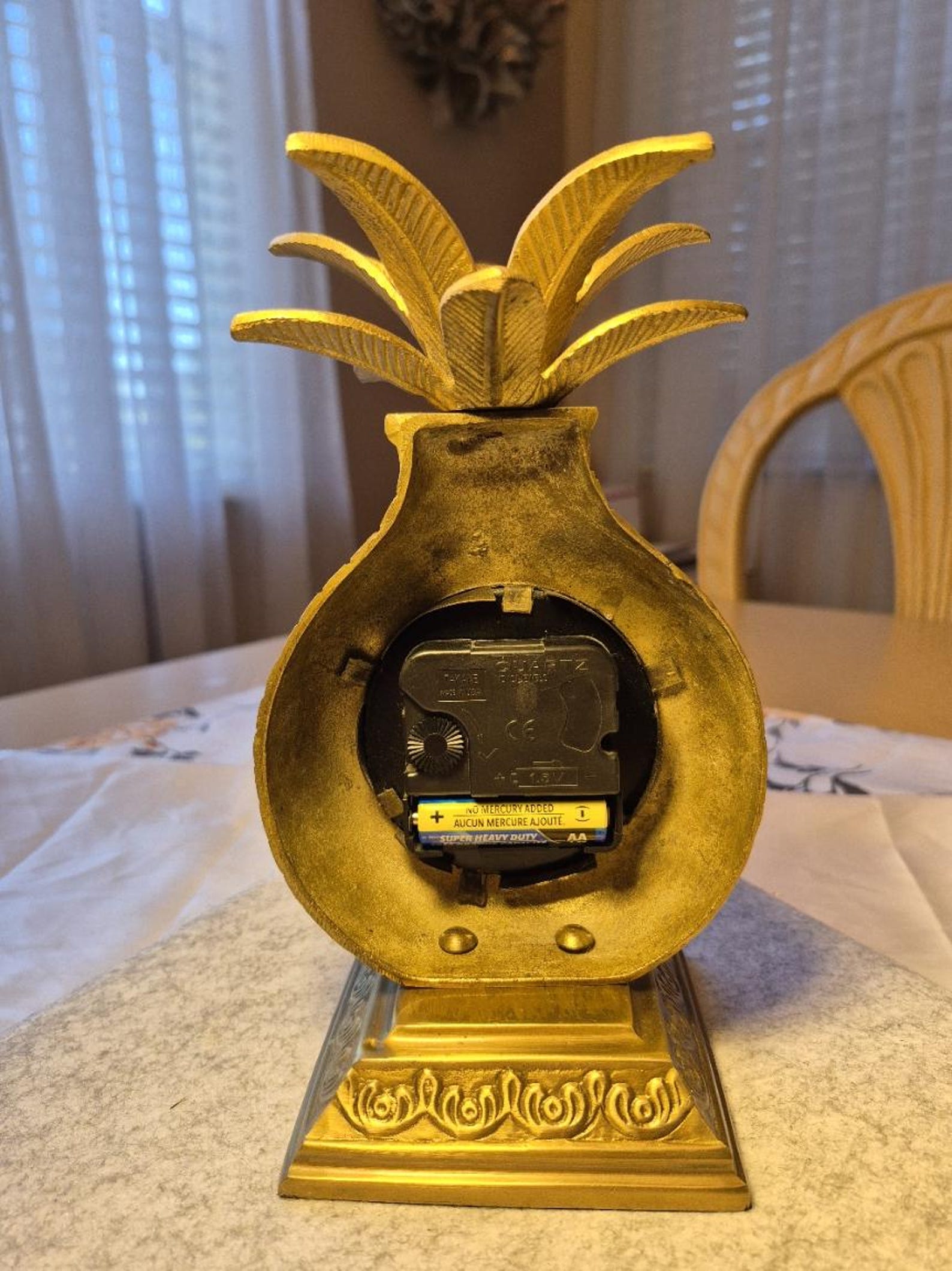 Hollywood Regency Brass Pineapple Desk or Mantle Clock - Etsy
