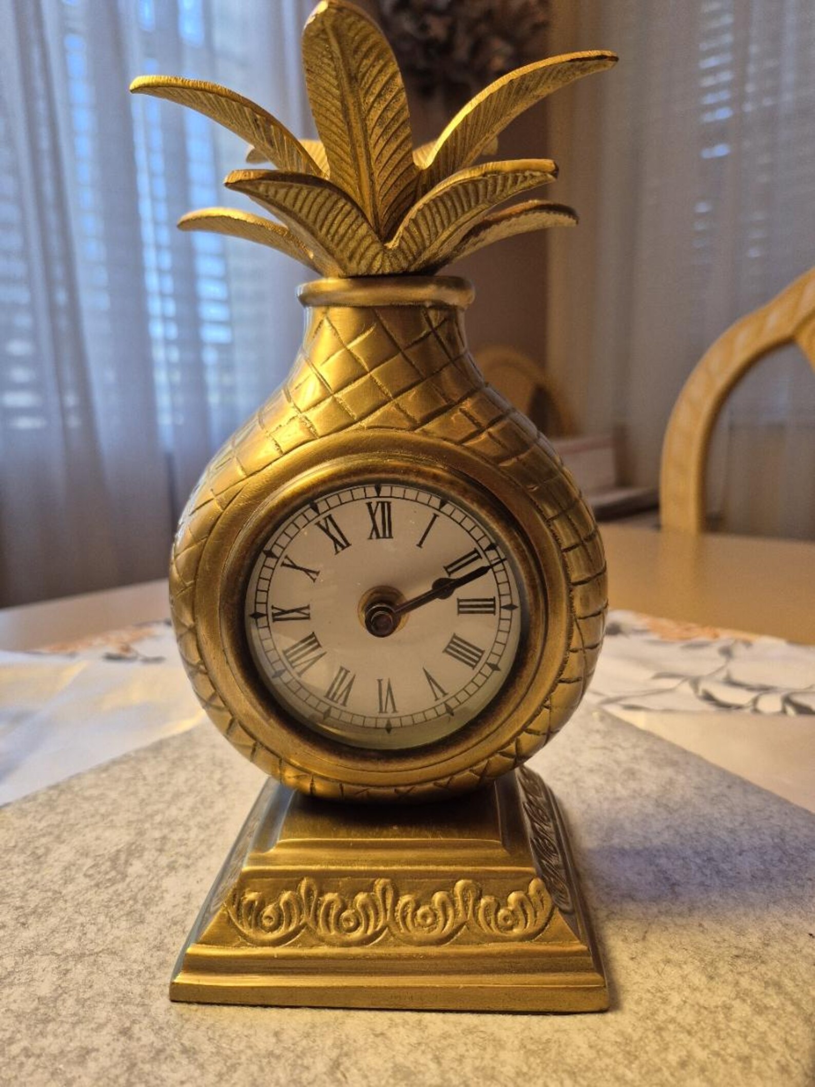Hollywood Regency Brass Pineapple Desk or Mantle Clock - Etsy