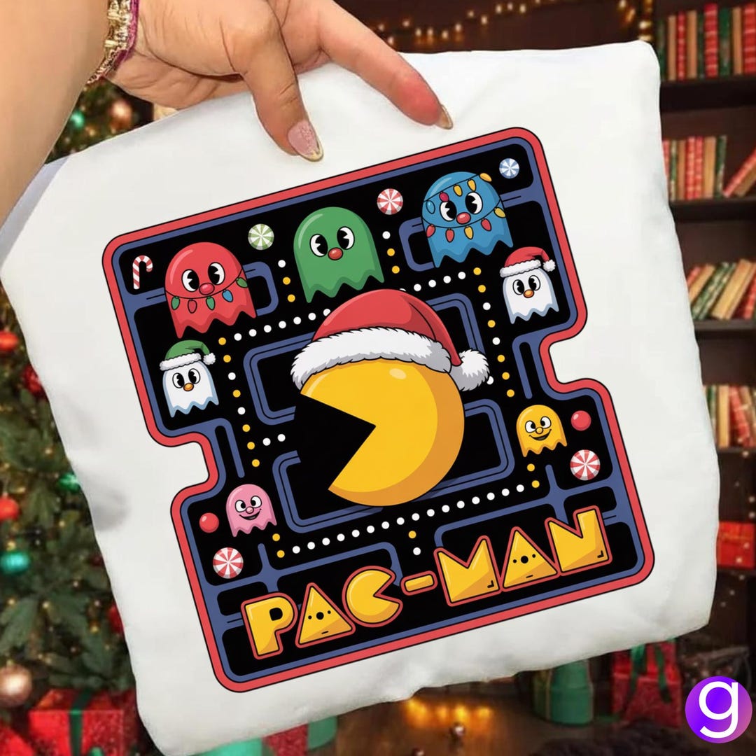 Christmas Pac-man PNG | Retro Arcade Santa Hats Clipart (digital ...