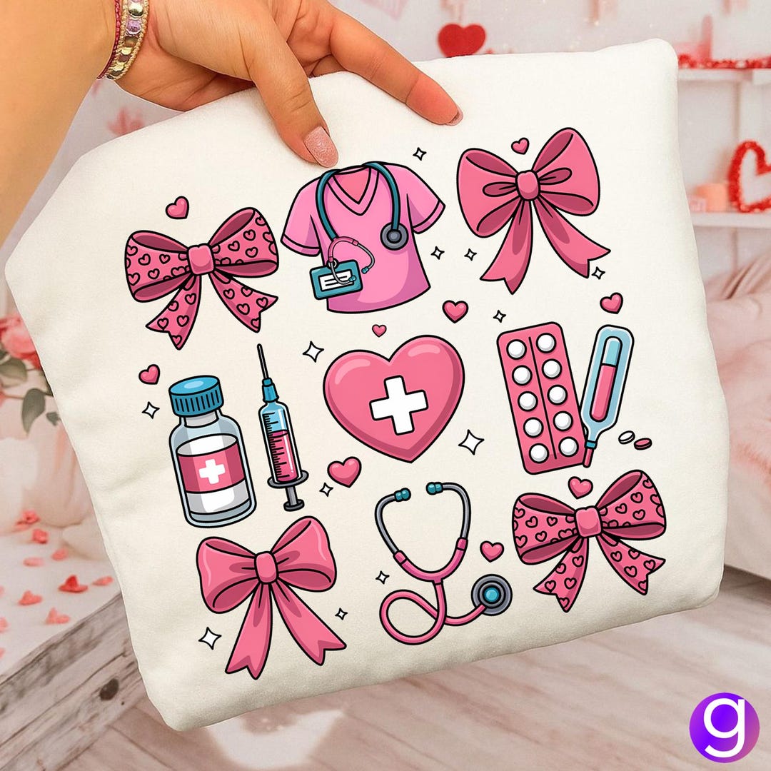 Valentine Nurse PNG Clipart | Pink Medical Sublimation (digital ...