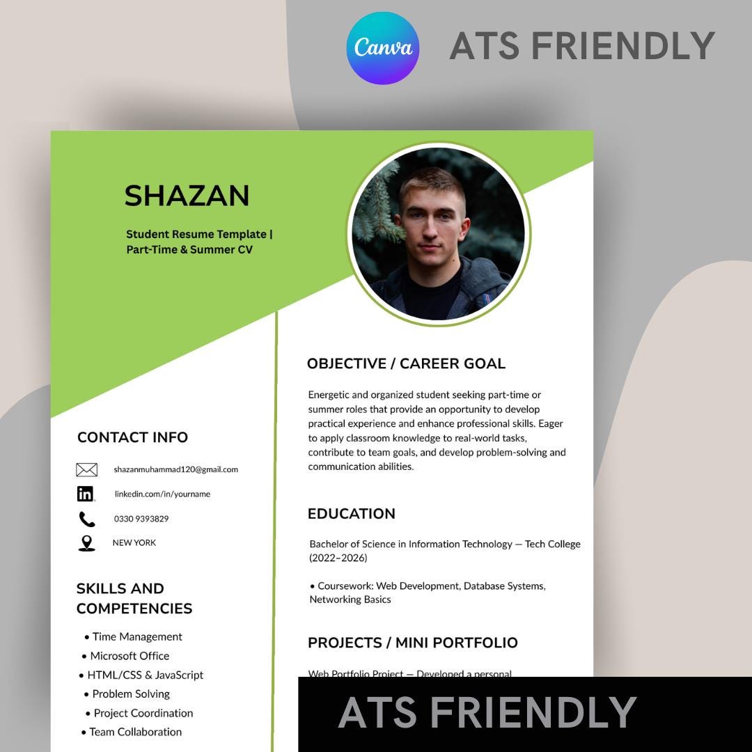 Modern Resume Template | Clean, Bold Design (canva Format) - Etsy UK