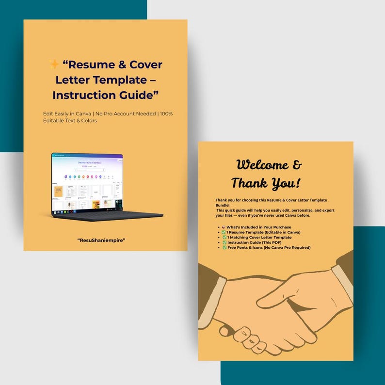 Editable Student Resume Template | Canva Cover Letter (digital Download ...