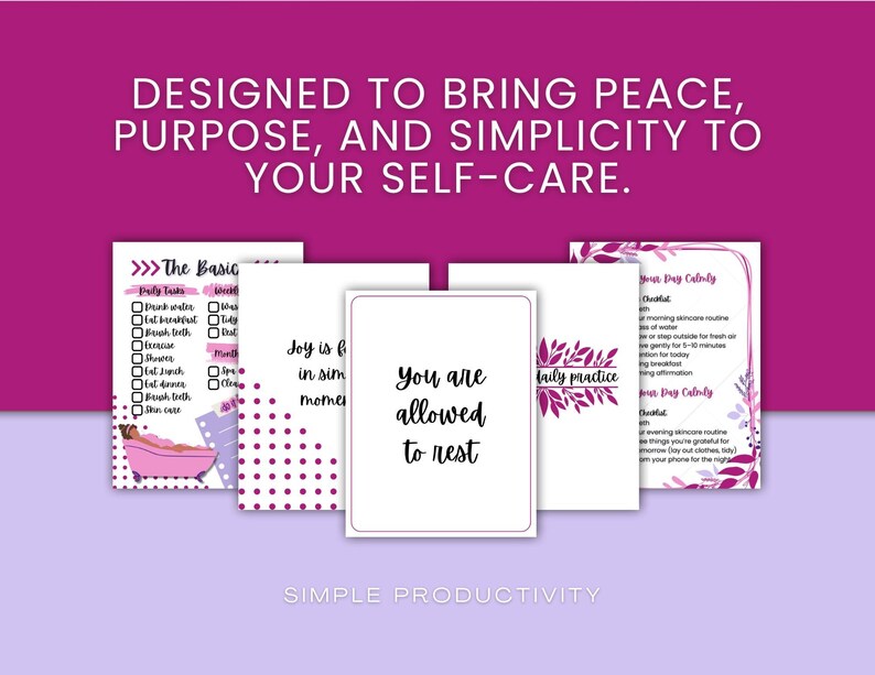 Self Care Printable Bundle | Checklists, Routine Page, Spa Day Bingo ...
