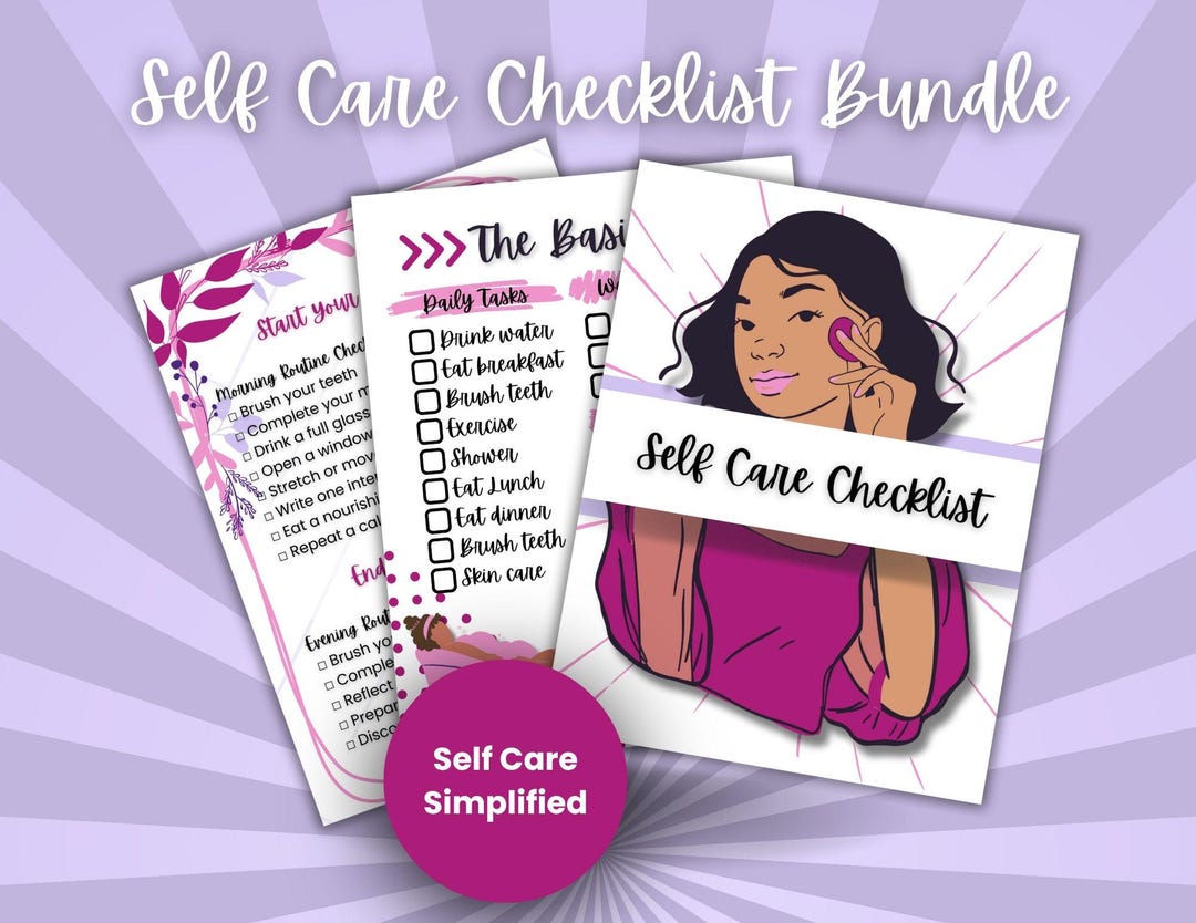 Self Care Printable Bundle | Checklists, Routine Page, Spa Day Bingo ...