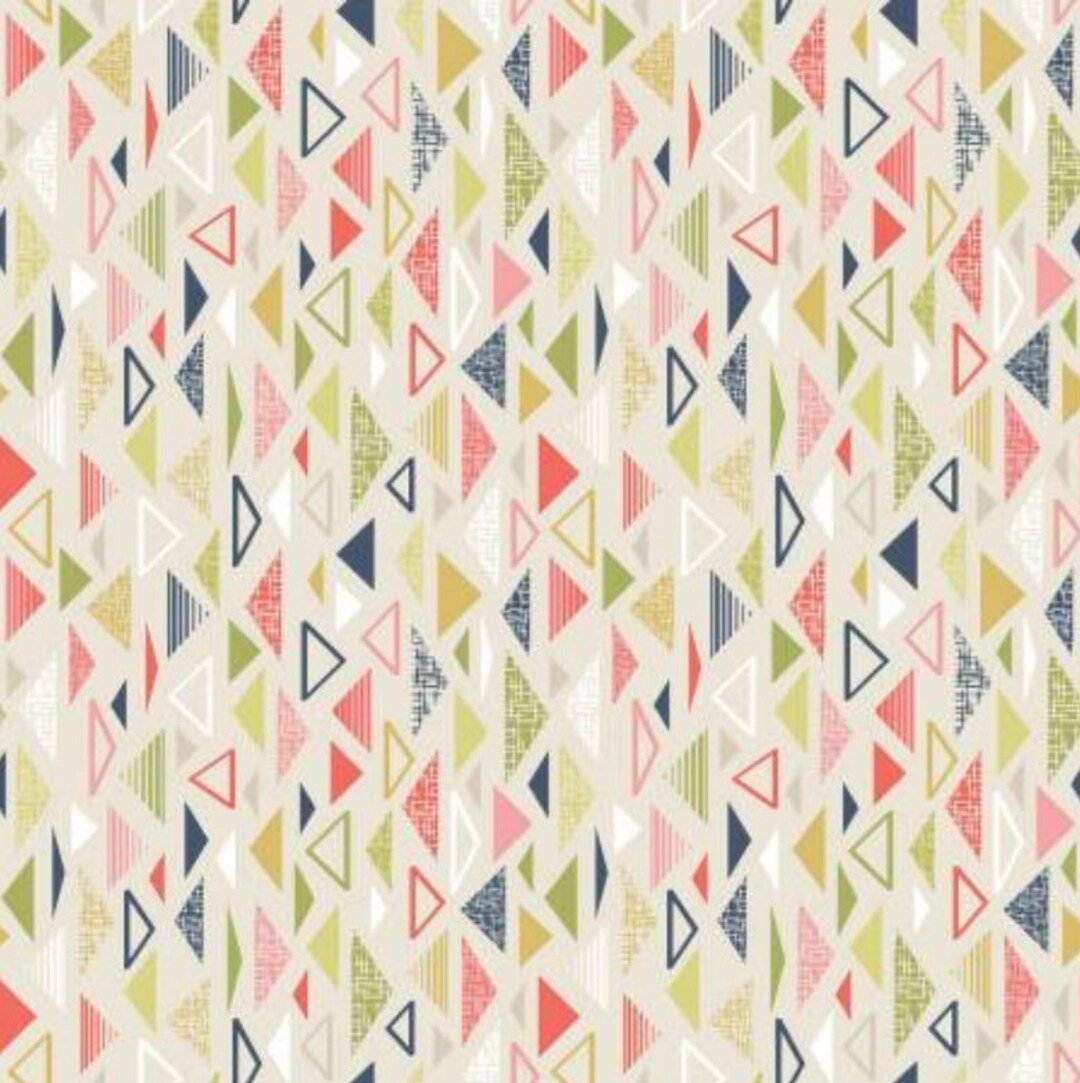 Sew Retro Triangles Cream * - LAMINATED Cotton Fabric - Riley Blake - Etsy