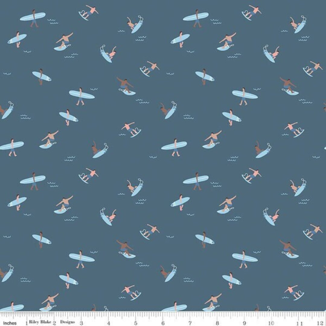 Riptide Surfer Cadet * - LAMINATED Cotton Fabric - Riley Blake - Etsy