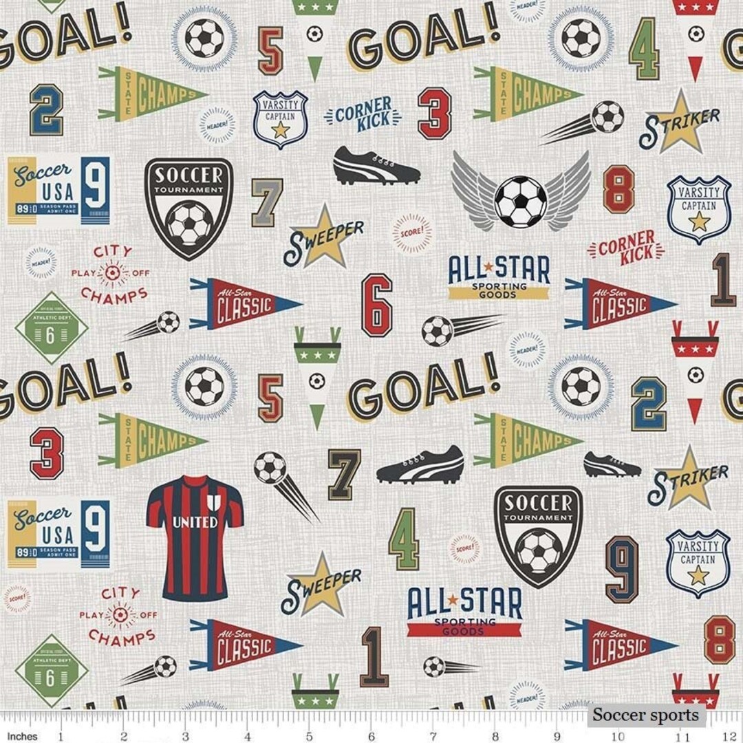 Varsity Retro All-star Soccer Toss Red * - LAMINATED Cotton Fabric ...