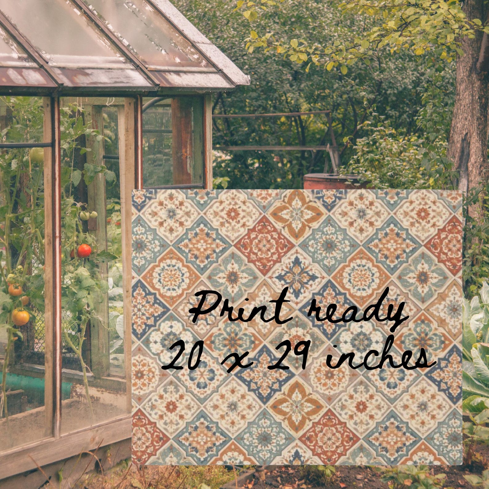 Earth Tone Zellige Wrapping Paper Printable | Moroccan Tile Gift Wrap ...