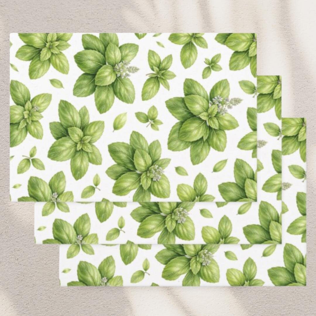 Basil Wrapping Paper Printable | Watercolor Herb Floral Gift Wrap ...