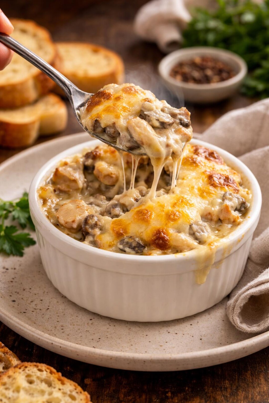 Chicken and Mushroom Julienne Recipe | Creamy French Classic | Easy ...
