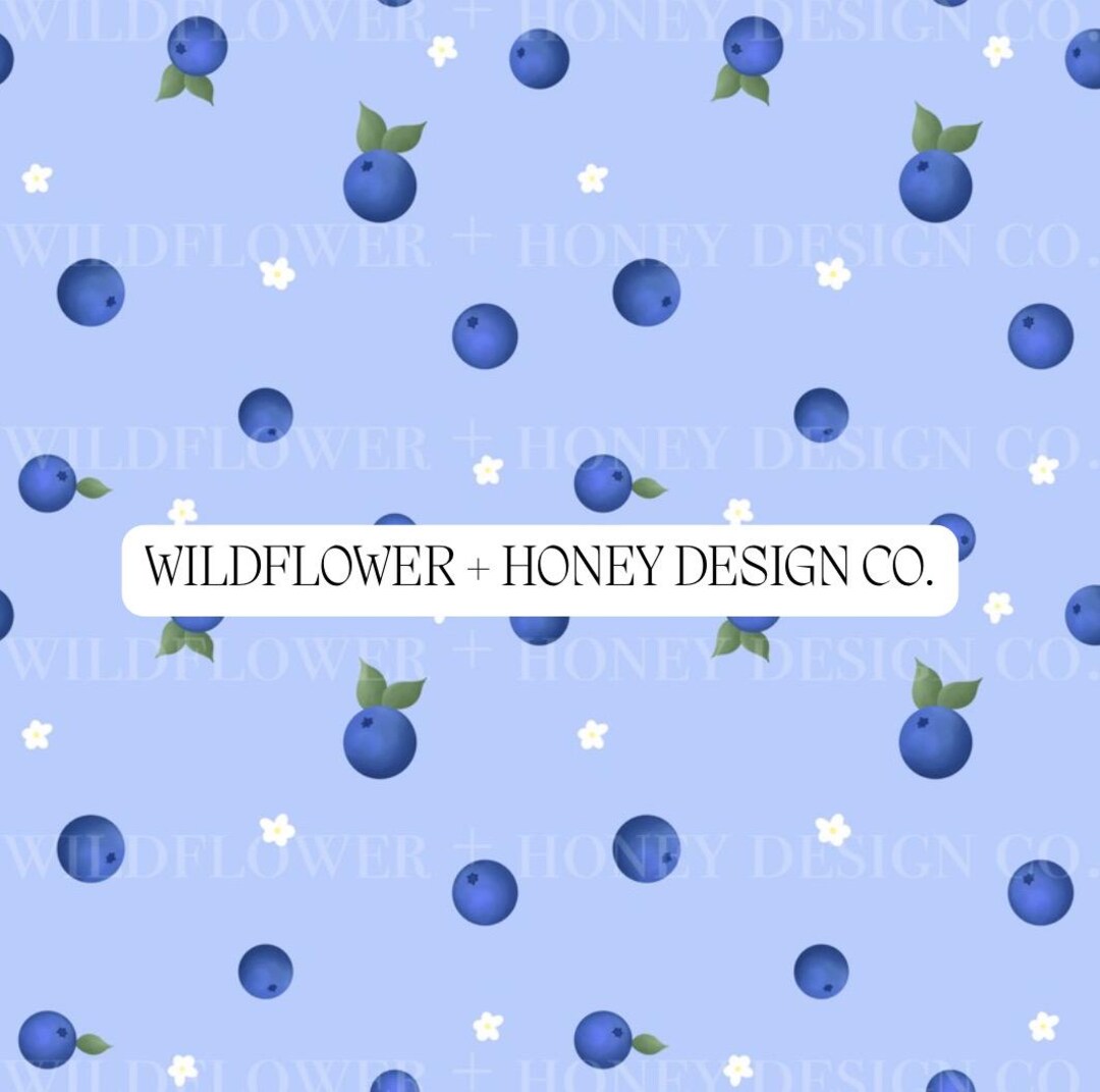 Blueberry Flower Seamless Pattern, Spring Summer (JPEG Digital File) - Etsy