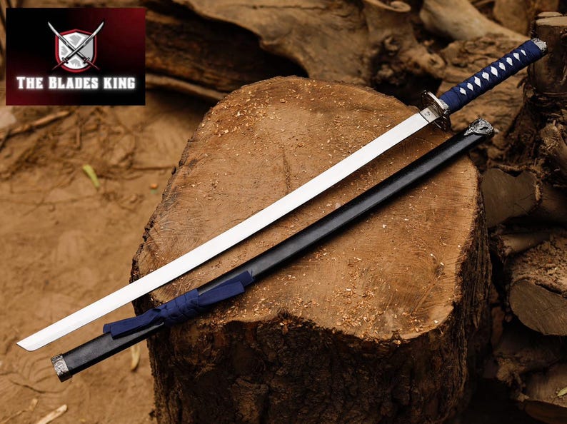 Blue and Grey Ninja Katana Sword – Samurai Style Ninja Sword | Anime ...