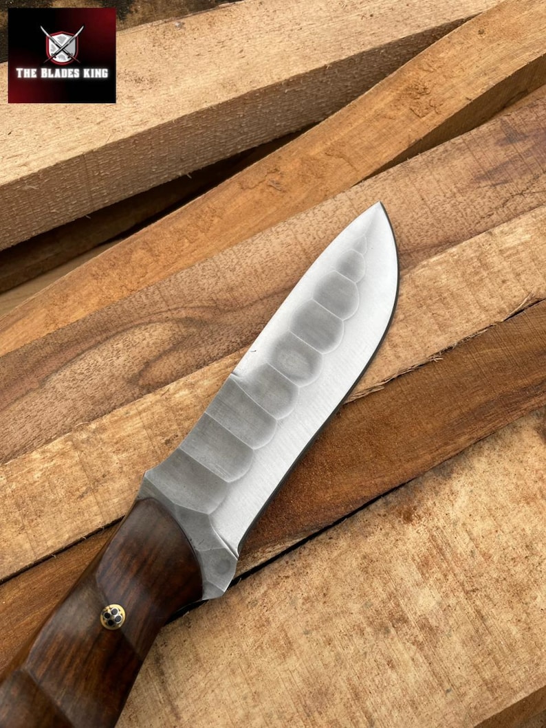 Handmade Fixed Blade Knife With Wooden Handle & Leather Sheath | Custom ...