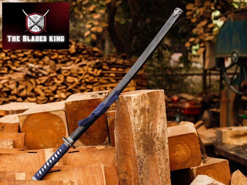 Blue and Grey Ninja Katana Sword – Samurai Style Ninja Sword | Anime ...