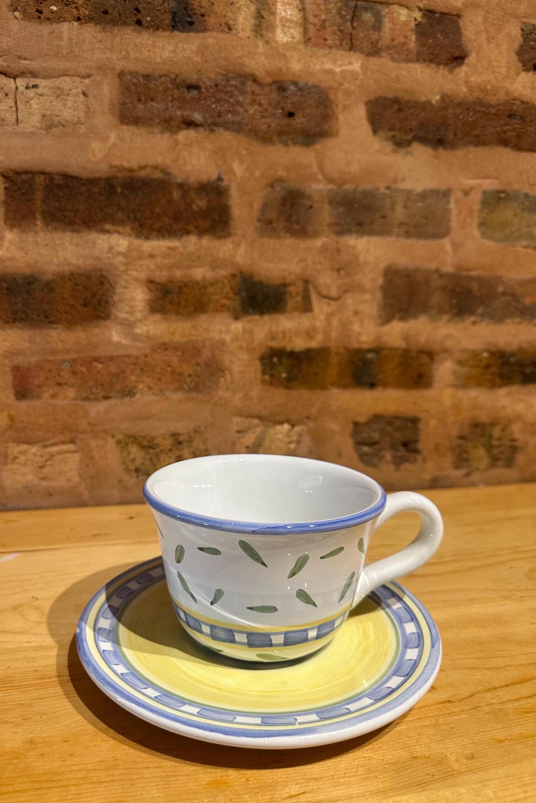 Williams Sonoma Marisol Italy Cup and Saucer Set - Hand Painted Ceramic ...
