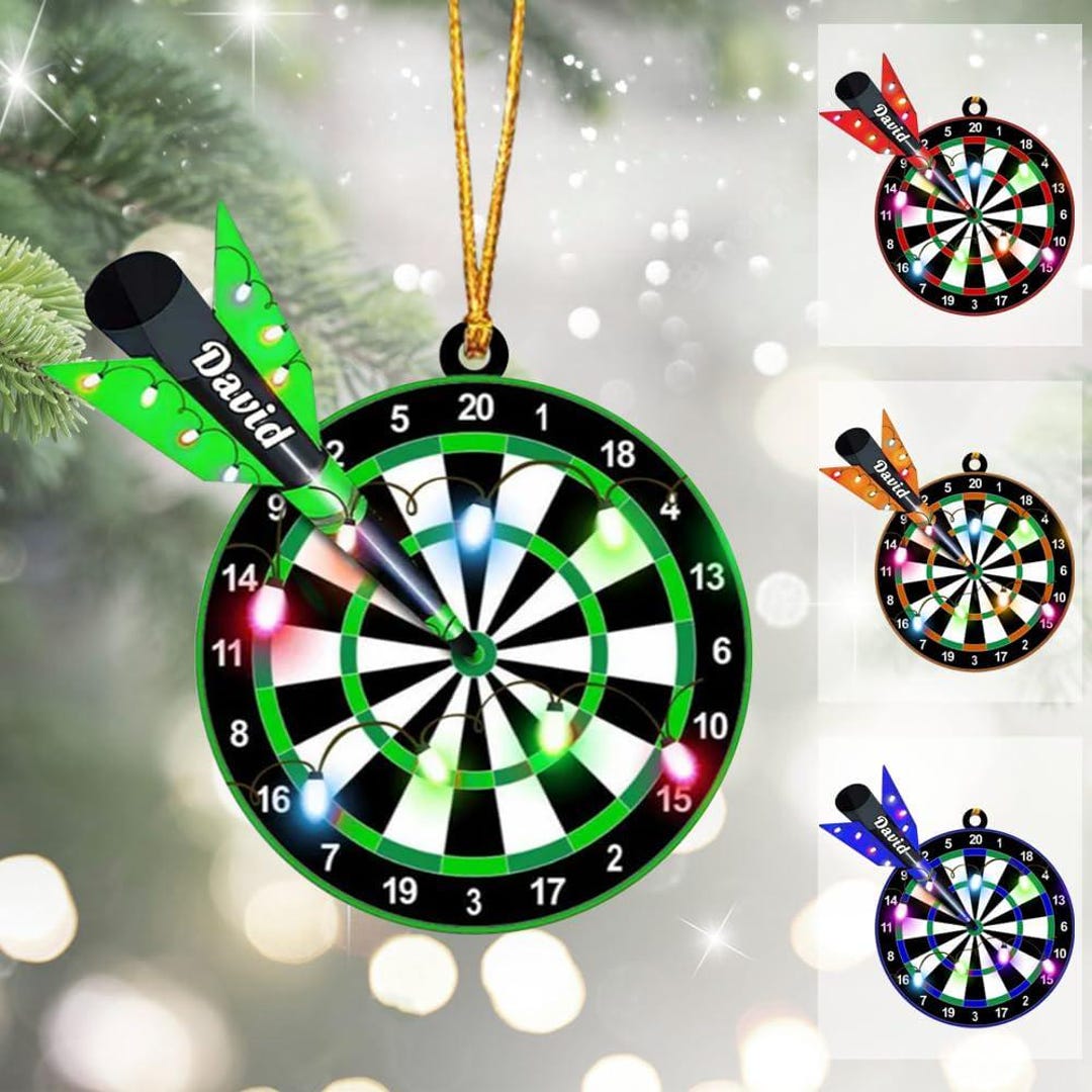 Personalized Dart Acrylic Christmas Ornament, Custom 2D Flat Darts ...