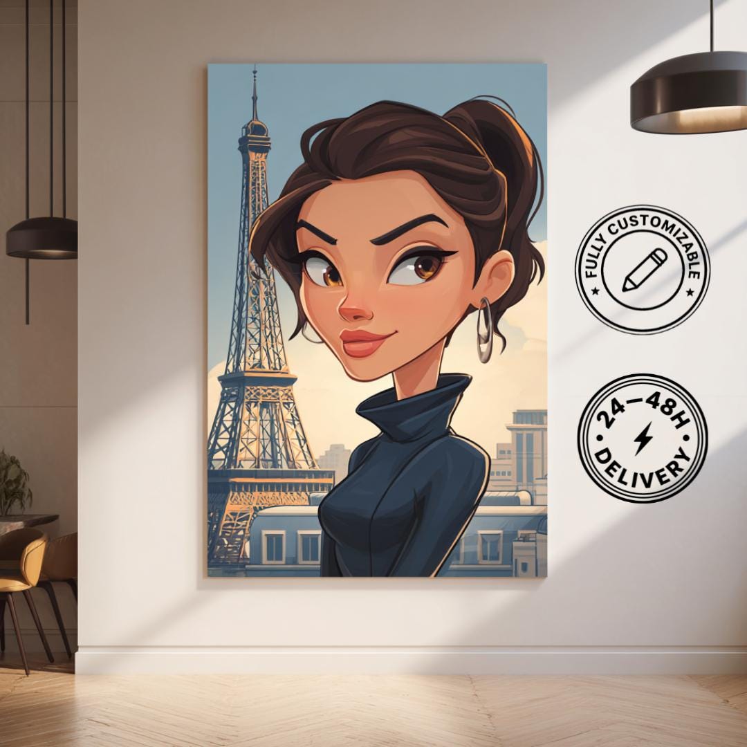 Personalized Caricature for One Person | Digital Portrait for 1 Person ...