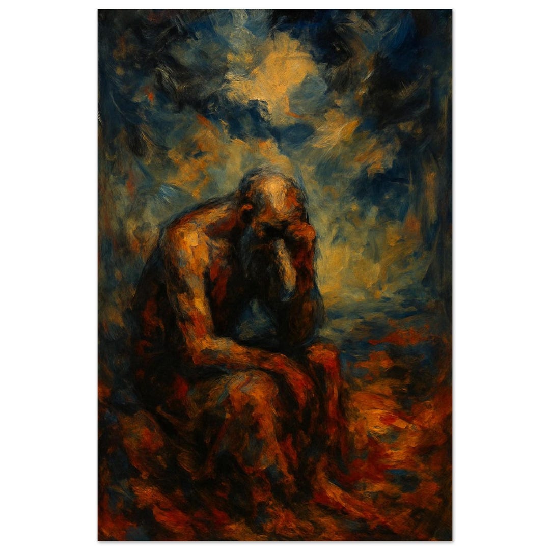 Fine Art "the Man Who Would Not Curse God" Poster 40x60 Cm / 16x24″ - Etsy