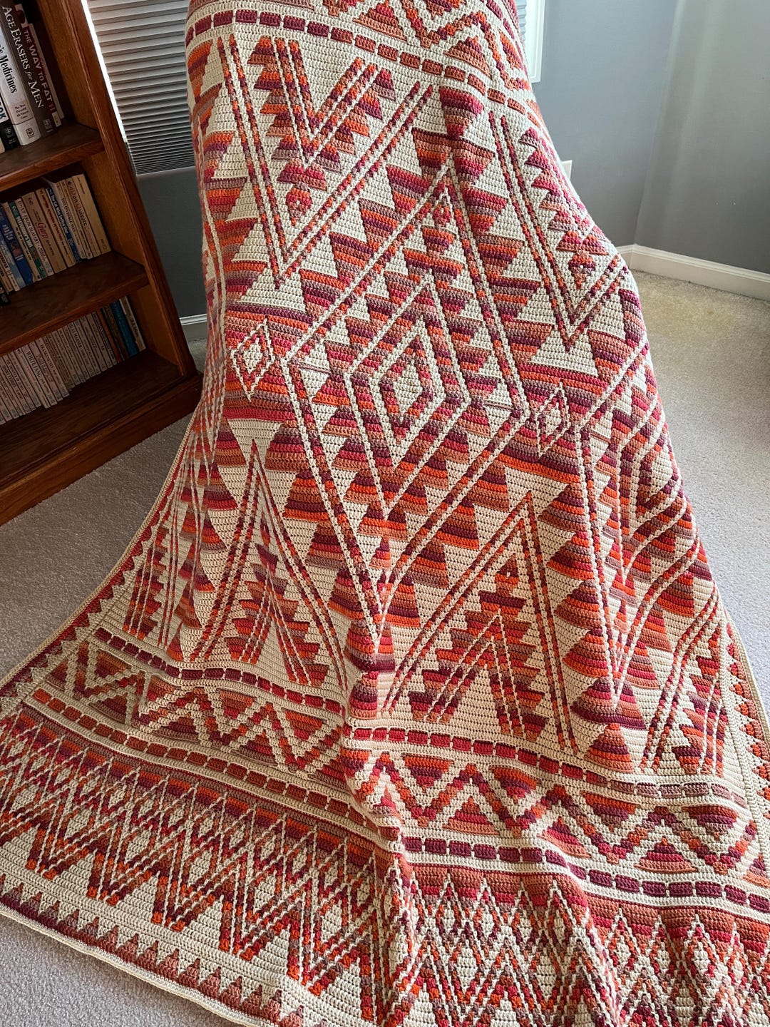 Firesky Mosaic Crochet Blanket - Etsy