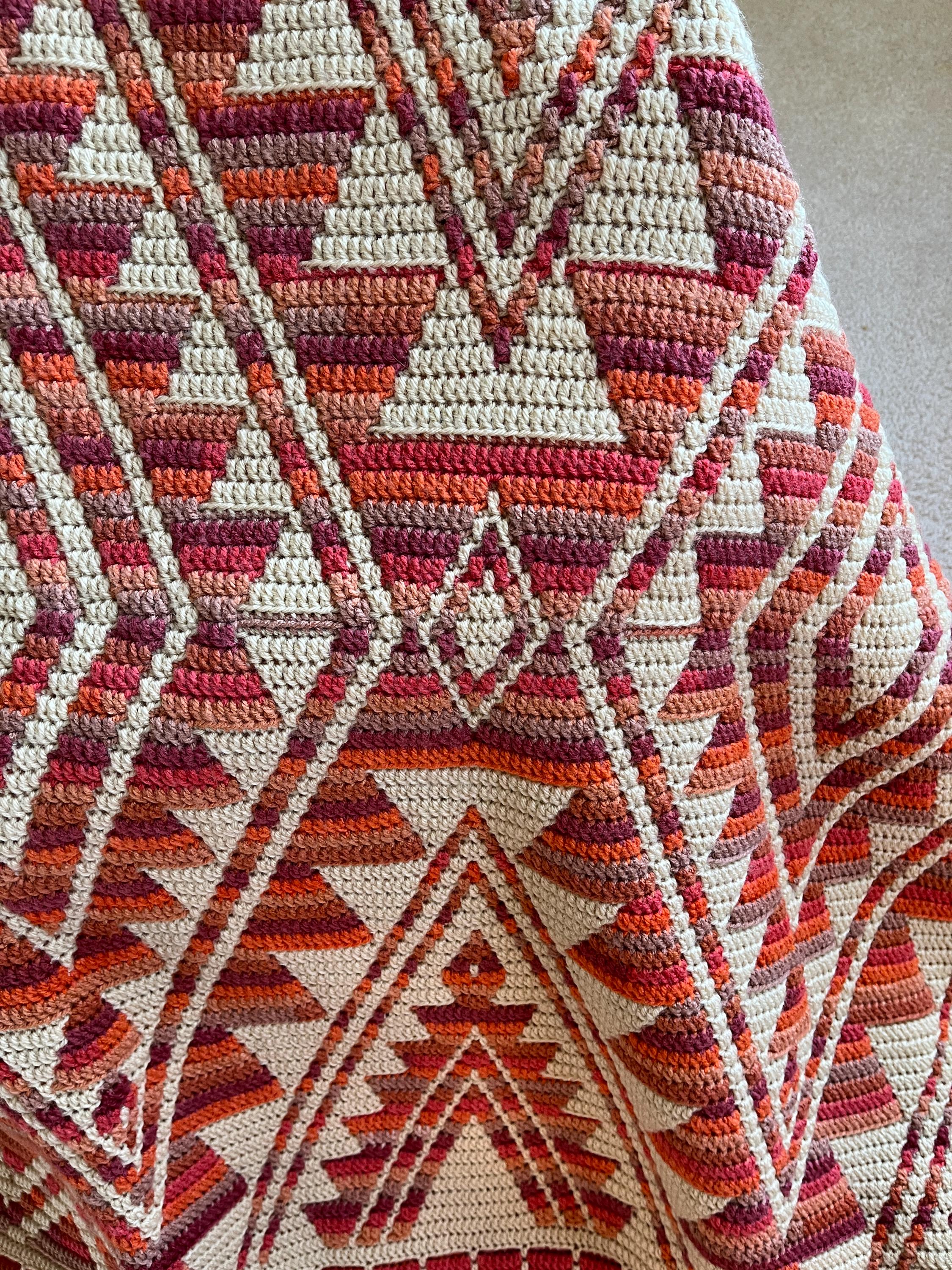 Firesky Mosaic Crochet Blanket - Etsy