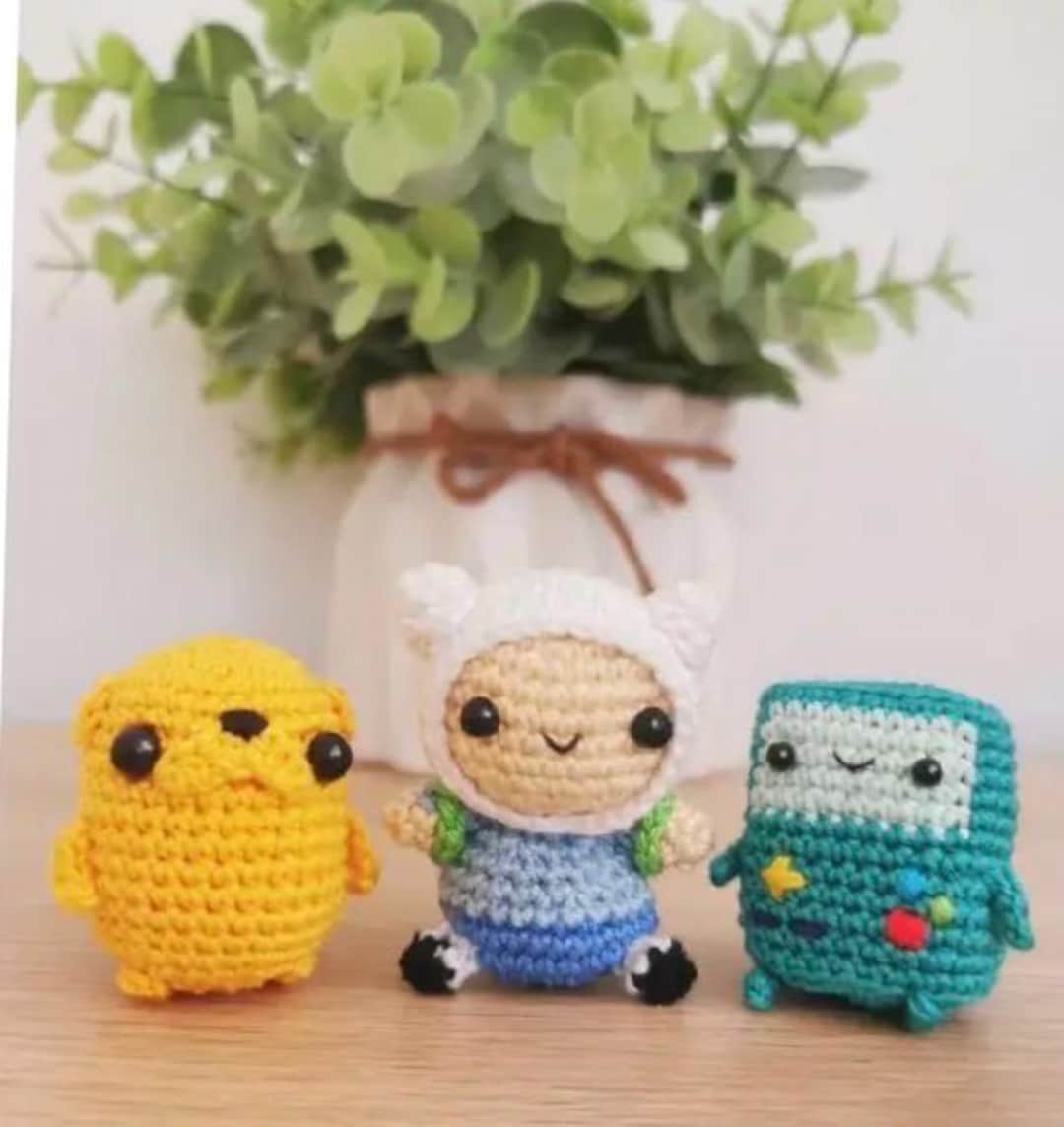 Adventure Time Inspired Jake Finn Bmo Crochet Keychains - Etsy