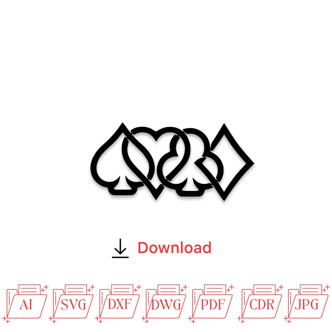 Playing Cards Laser Cut Svg Dxf Files | Digital Vector Instant Download ...