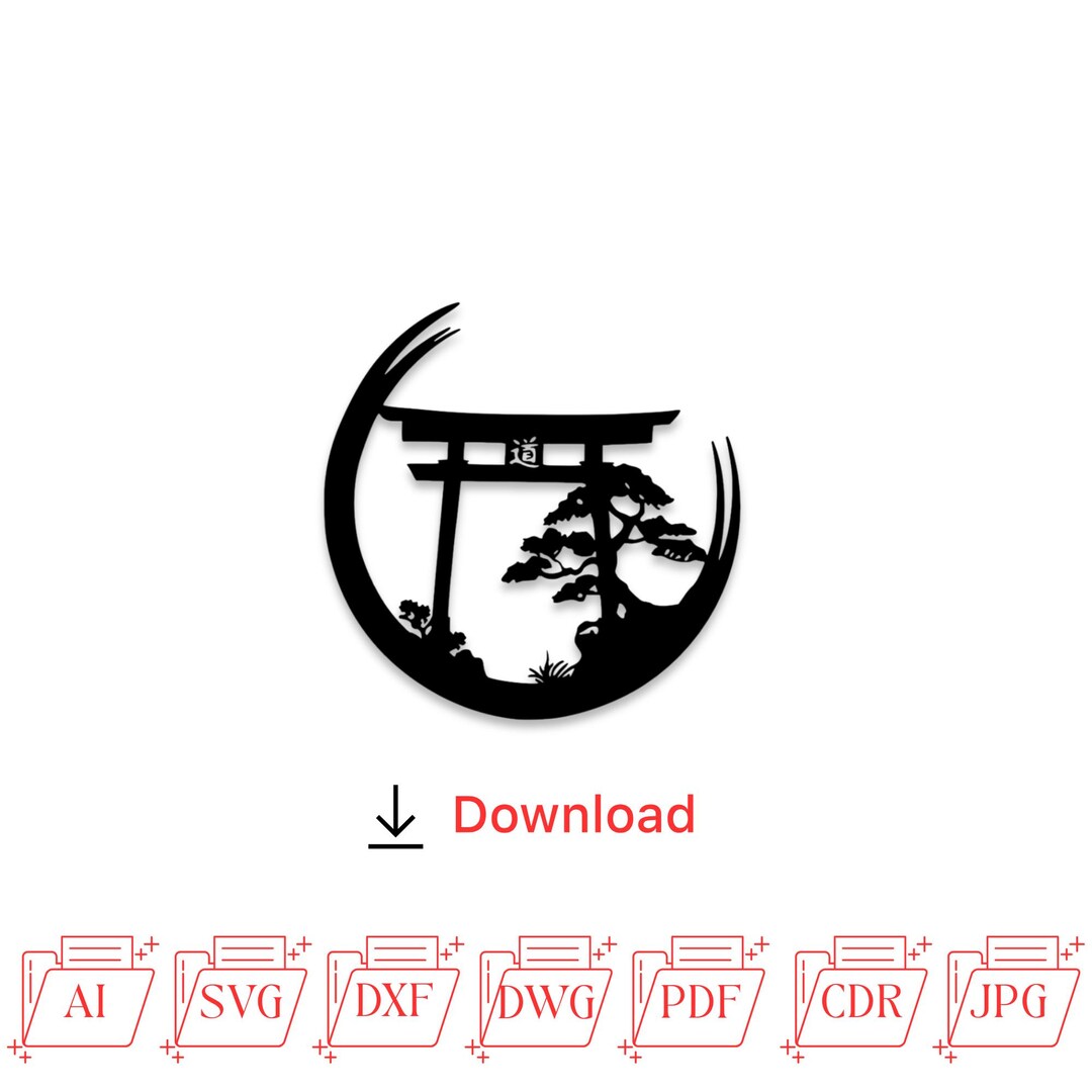 Japanese Torii Gate Dxf Svg Laser Cut Files | Digital Download - Etsy