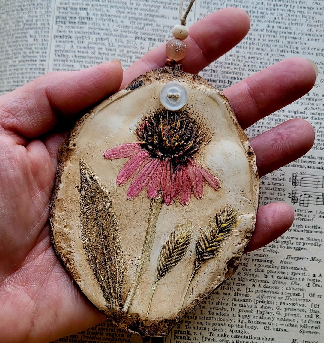 Single Pink Prairie Echinacea Wildflower Handmade Clay Ornament - Etsy
