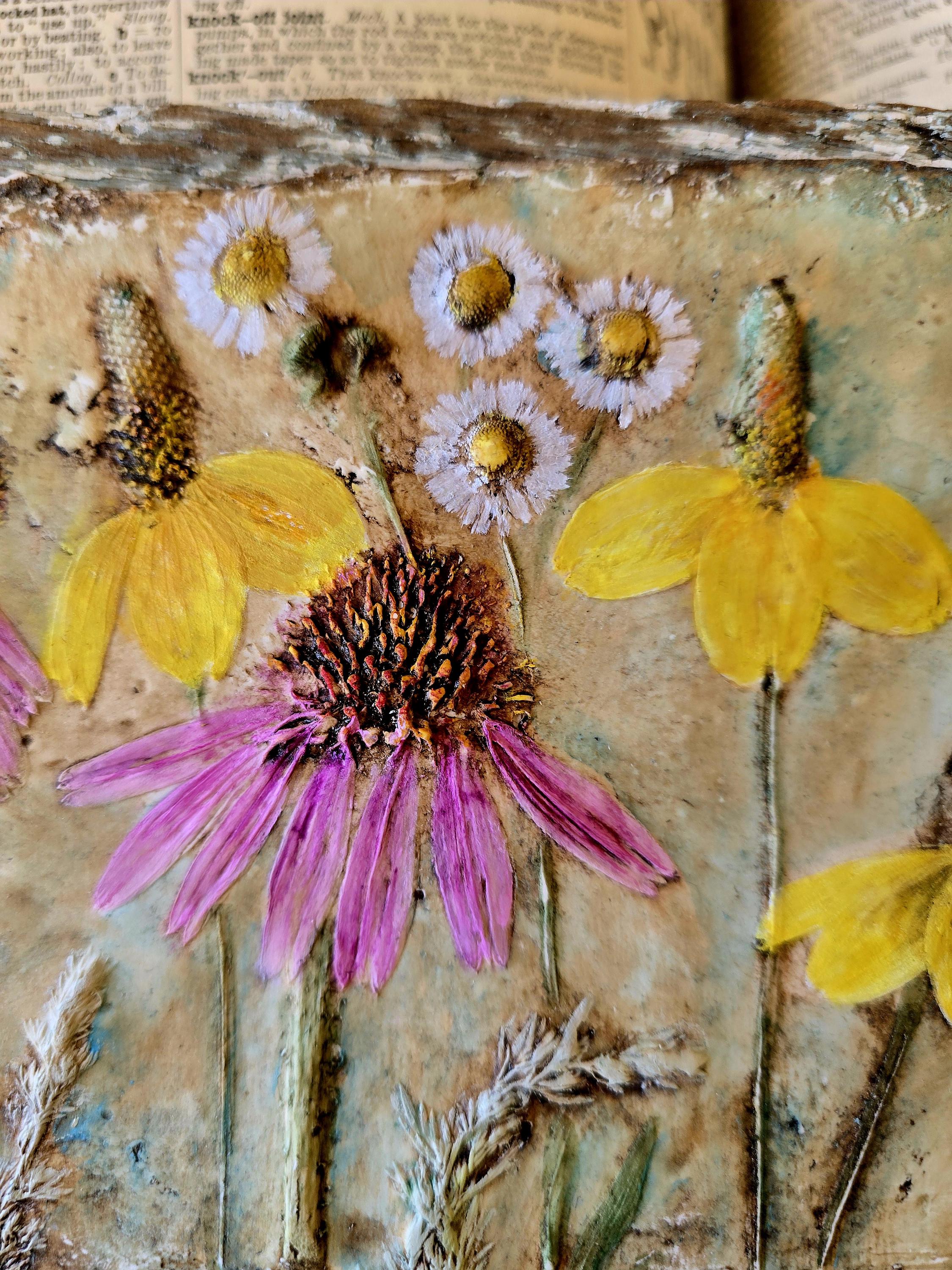 Wildflowers of the Prairie Clay Floral Casting Wall Hanging Art by ...